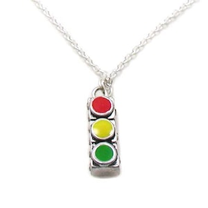 Traffic Signal Necklace, Traffic Light Necklace Gift, Stoplight Charm ...