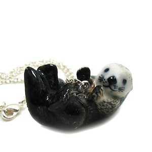 River Otter Necklace, Charm Necklace, Charm Jewelry, Sea Otter Charm ...