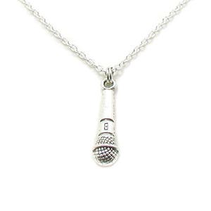Microphone Necklace, Music Charm, Microphone Pendant, Music Necklace ...