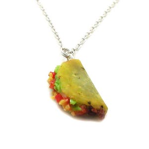 Taco Necklace, Charm Necklace Gift, Charm Jewelry, Beef Taco Charm ...