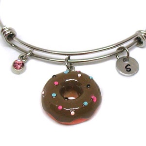 Chocolate Donut Bracelet, Chocolate Donut Bangle, Doughnut Bracelet ...