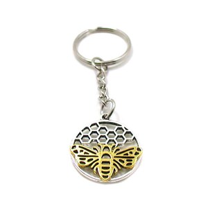 Bee Keychain, Queen Bee Keychain, Honeycomb Keychain, Gift for Mom ...