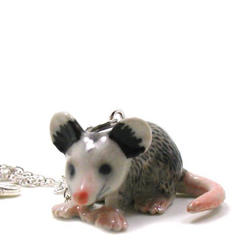 Possum Necklace Marsupial Necklace Opossum Charm Jewelry | Etsy