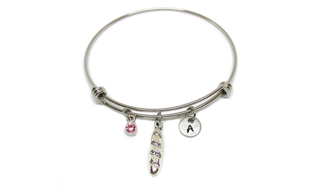 French Bread Bracelet, French Bread Bangle, Foodie Jewelry, Expandable ...