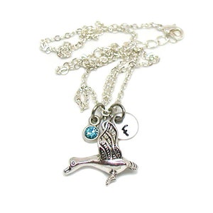 3D Goose Necklace, Silver Goose Pendant, Bird Charm, Flying Duck Charm ...