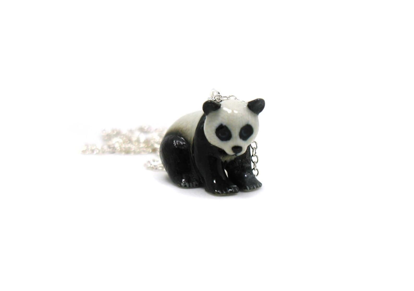 Panda Bear Necklace Charm Necklace Charm Jewelry Panda - Etsy