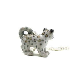 Snow Leopard Necklace, Charm Necklace, Animal Jewelry, Snow Leopard ...