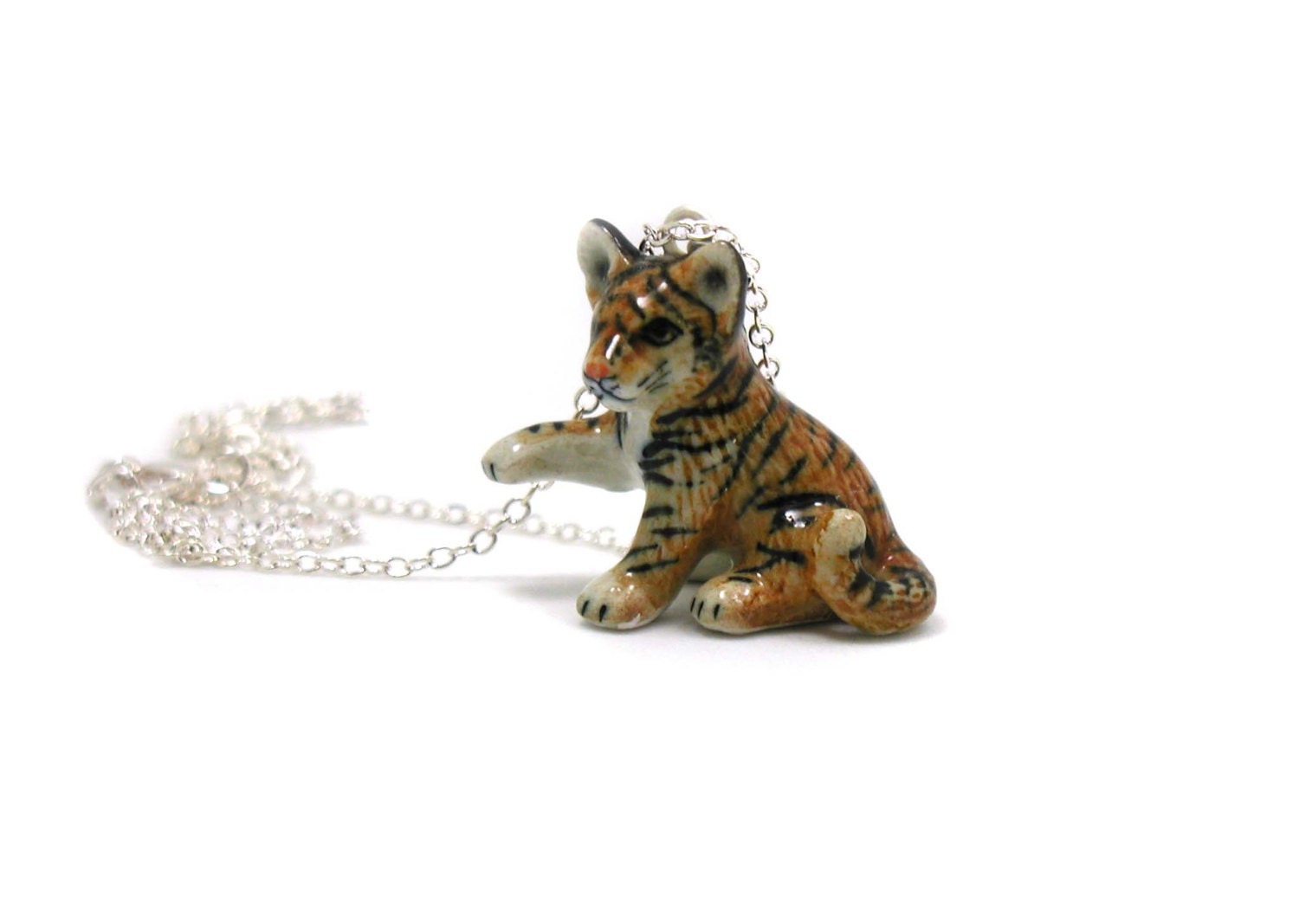 Tiger Cub Necklace, Charm Necklace, Charm Jewelry, Tiger Cub Pendant ...
