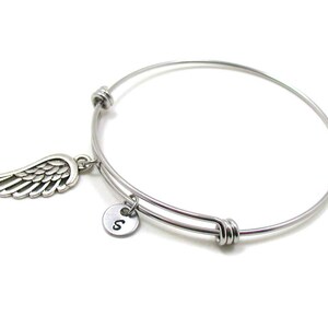 Angel Wing Bangle Angel Wing Charm Angel Wing Bracelet - Etsy