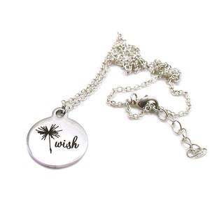 Wish Necklace, Wish Charm Necklace, Dandelion Necklace, Inspirational ...