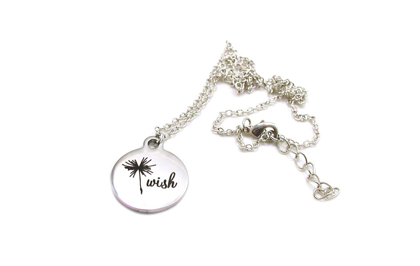Wish Necklace Wish Charm Necklace Dandelion Necklace | Etsy