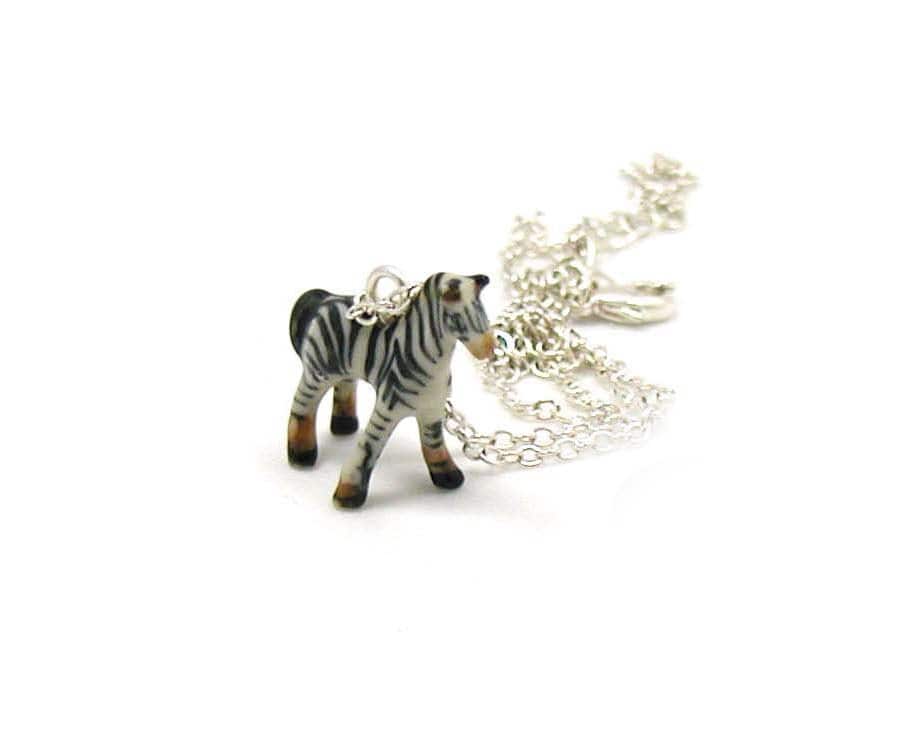 Zebra Necklace Charm Necklace Charm Jewelry Zebra Pendant - Etsy UK