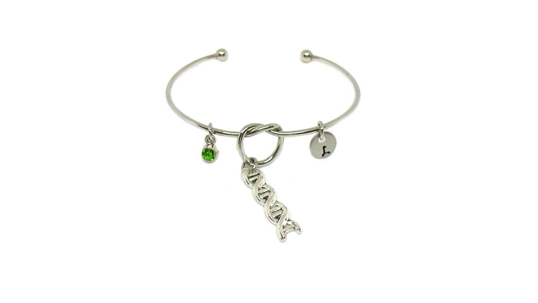 DNA Knot Bracelet, Personalized DNA Jewelry, Genetics Knot Bangle ...