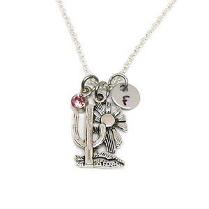 Cactus Necklace, Cactus Pendant, Succulent Jewelry, Succulent Necklace ...