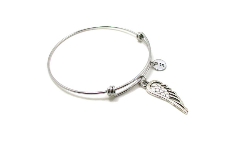 Angel Wing Bangle, Angel Wing Charm, Angel Wing Bracelet, Angel Wing ...