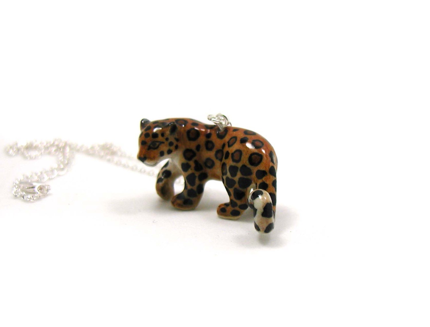 Leopard Necklace Charm Necklace Charm Jewelry Leopard | Etsy