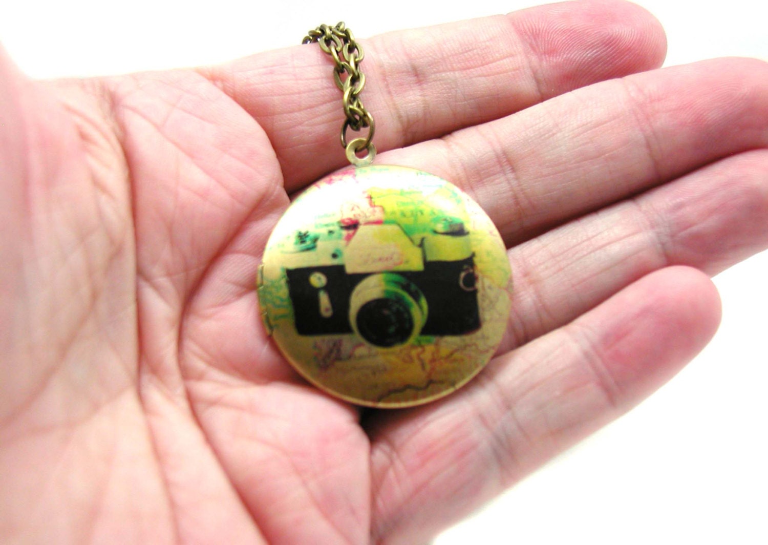 Camera Locket Necklace Charm Necklace Long Bronze Necklace - Etsy UK
