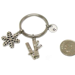 Snow Skiing Key Chain, Snow Skiing Charm, Key Chain Gift, Snow Ski ...