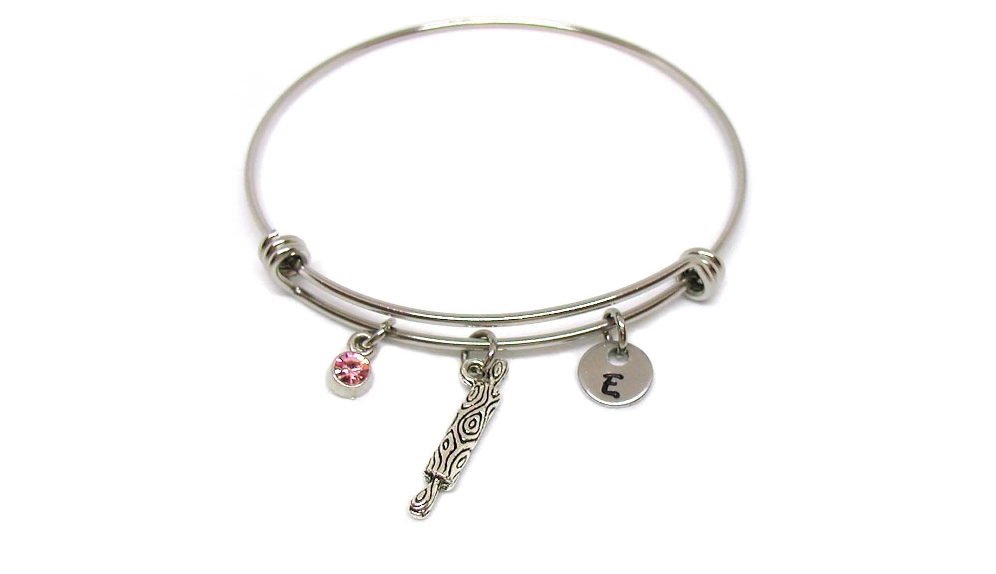 Silver Rolling Pin Bracelet Silver Rolling Pin Bangle - Etsy UK