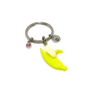 Banana Keychain, Peeled Banana Keychain, Banana Key Chain, Fruit ...
