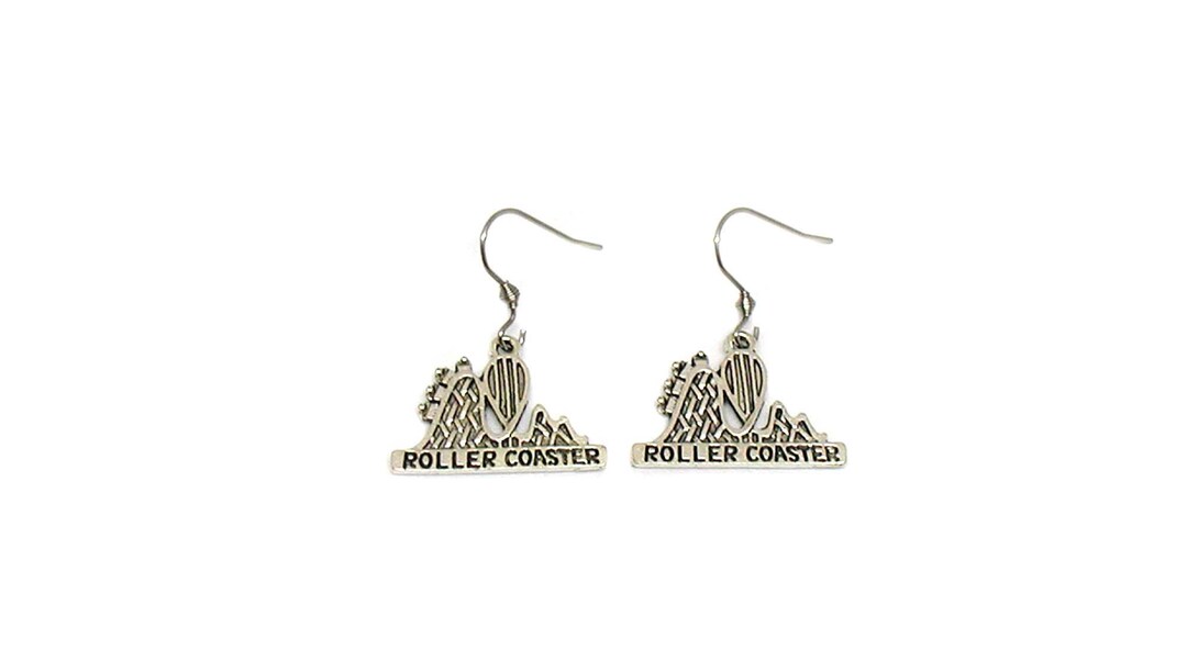 Roller Coaster Earrings, Roller Coaster Charm, Roller Coaster Jewelry ...