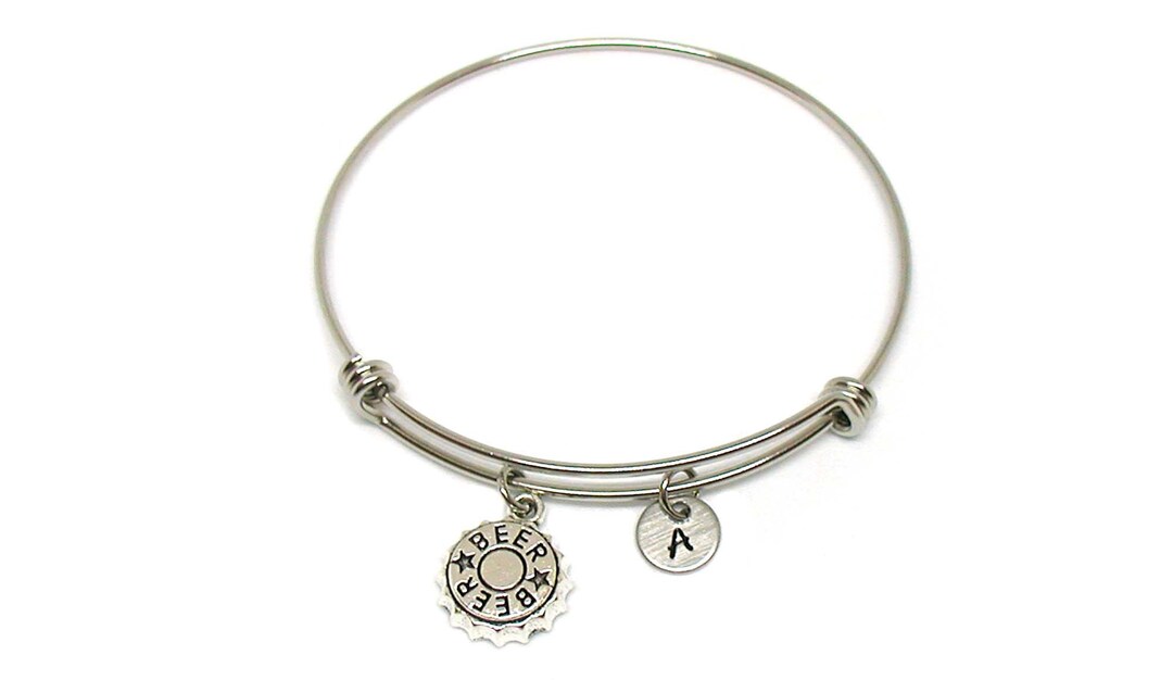 Beer Cap Bracelet, Bottle Cap Bangle, Beer Cap Jewelry, Beer Charm ...