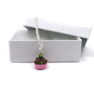 Chocolate Cupcake Necklace, Cupcake Necklace, Charm Jewelry, Birthday ...