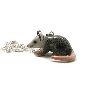 Possum Necklace, Marsupial Necklace, Opossum Charm Jewelry, Possum ...