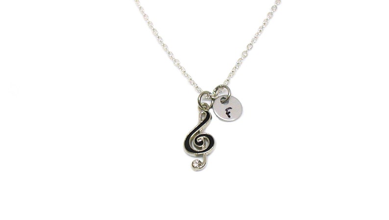 Musical Note Necklace, G Clef Necklace, Music Jewelry, Music Teacher ...