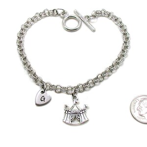 Silver Circus Tent Bracelet, Carnival Bracelet, Circus Jewelry ...