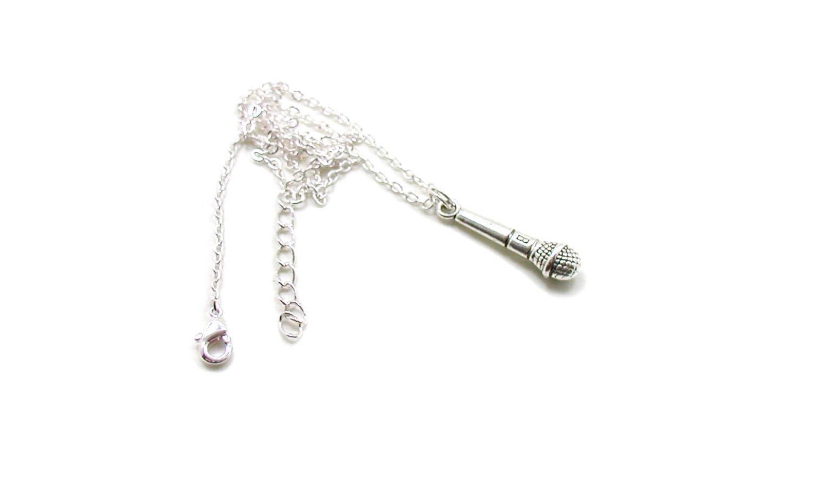 Microphone Necklace, Music Charm, Microphone Pendant, Music Necklace ...