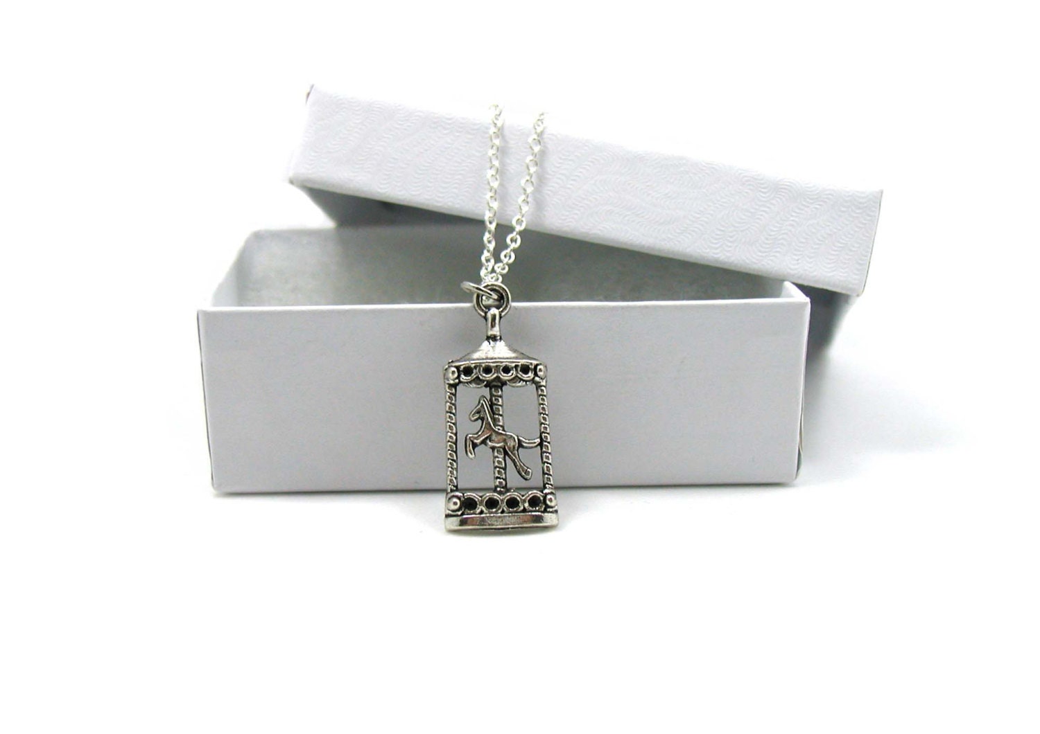 Carousel Necklace Charm Necklace Carousel Charm Carousel | Etsy