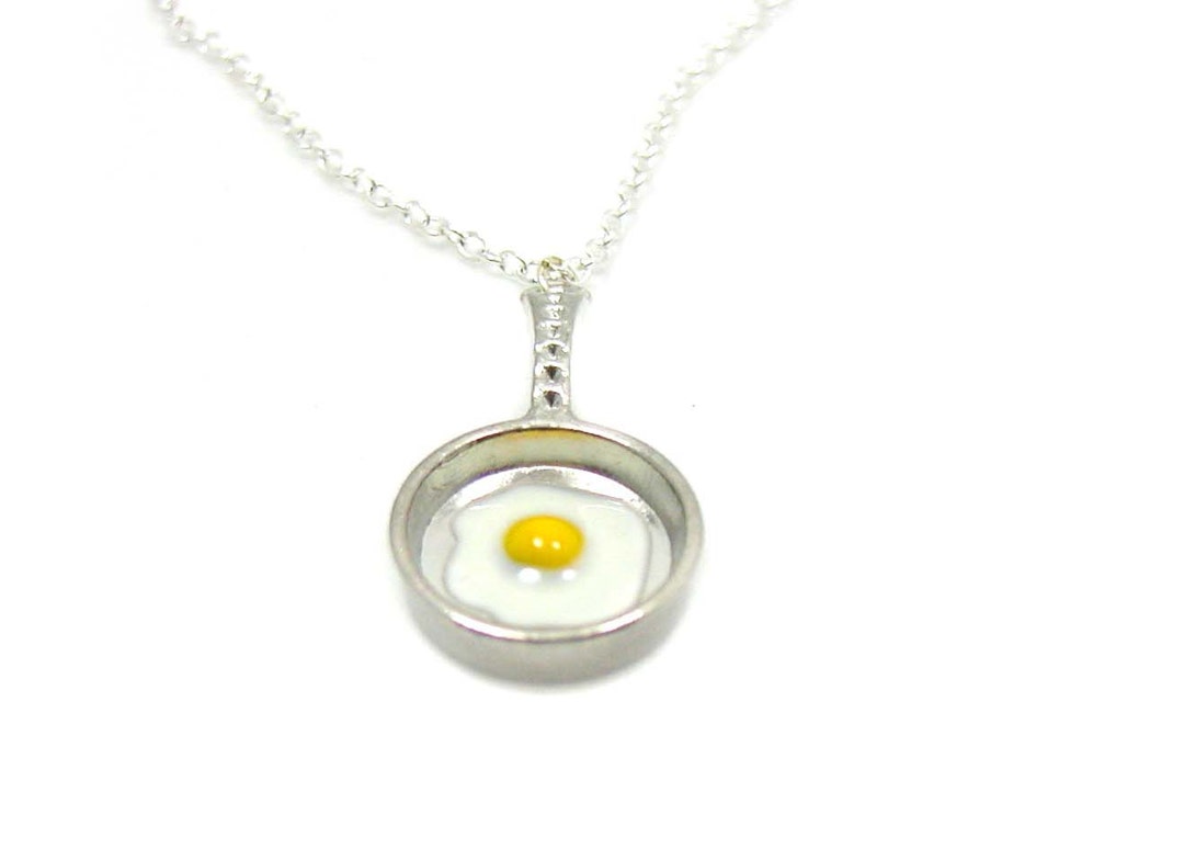 Fried Egg Necklace Frying Pan Necklace Egg Necklace Fried - Etsy UK