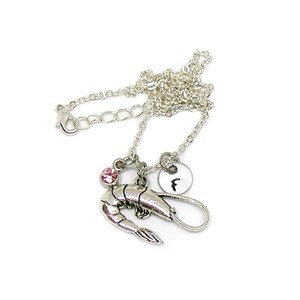 Shrimp Necklace Silver Shrimp Pendant Shrimp Charm - Etsy Ireland
