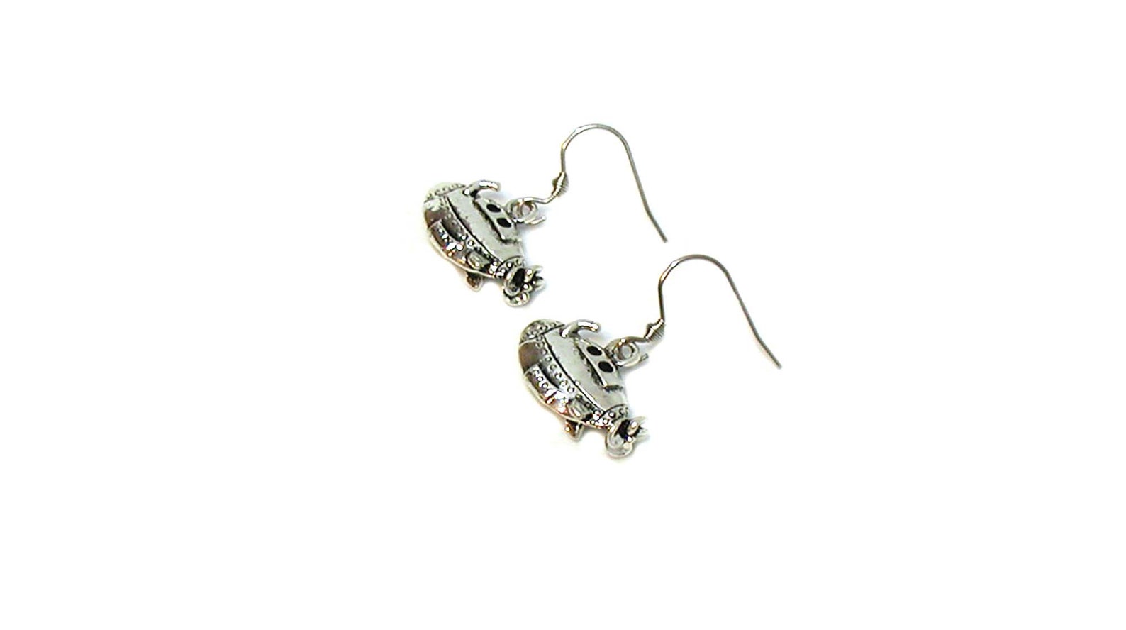 Submarine Earrings Submarine Charm Submarine Jewelry Silver - Etsy