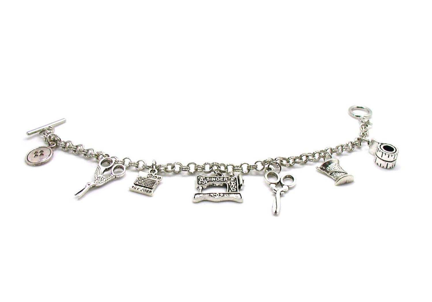 Sewing Charm Bracelet, Sewing Bracelet, Crafting Charm Bracelet ...