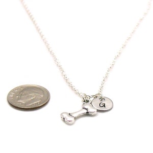 Dog Bone Necklace, Silver Dog Bone Charm, Personalized Necklace, Custom ...