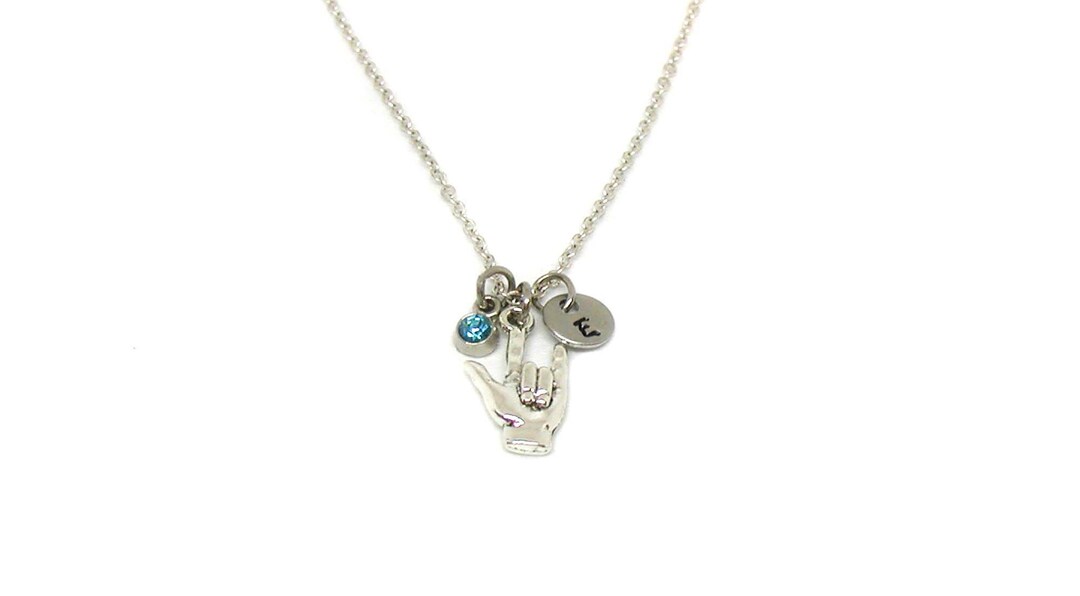 ASL I Love You Necklace, ASL I Love You Charm, I Love You Sign Language ...
