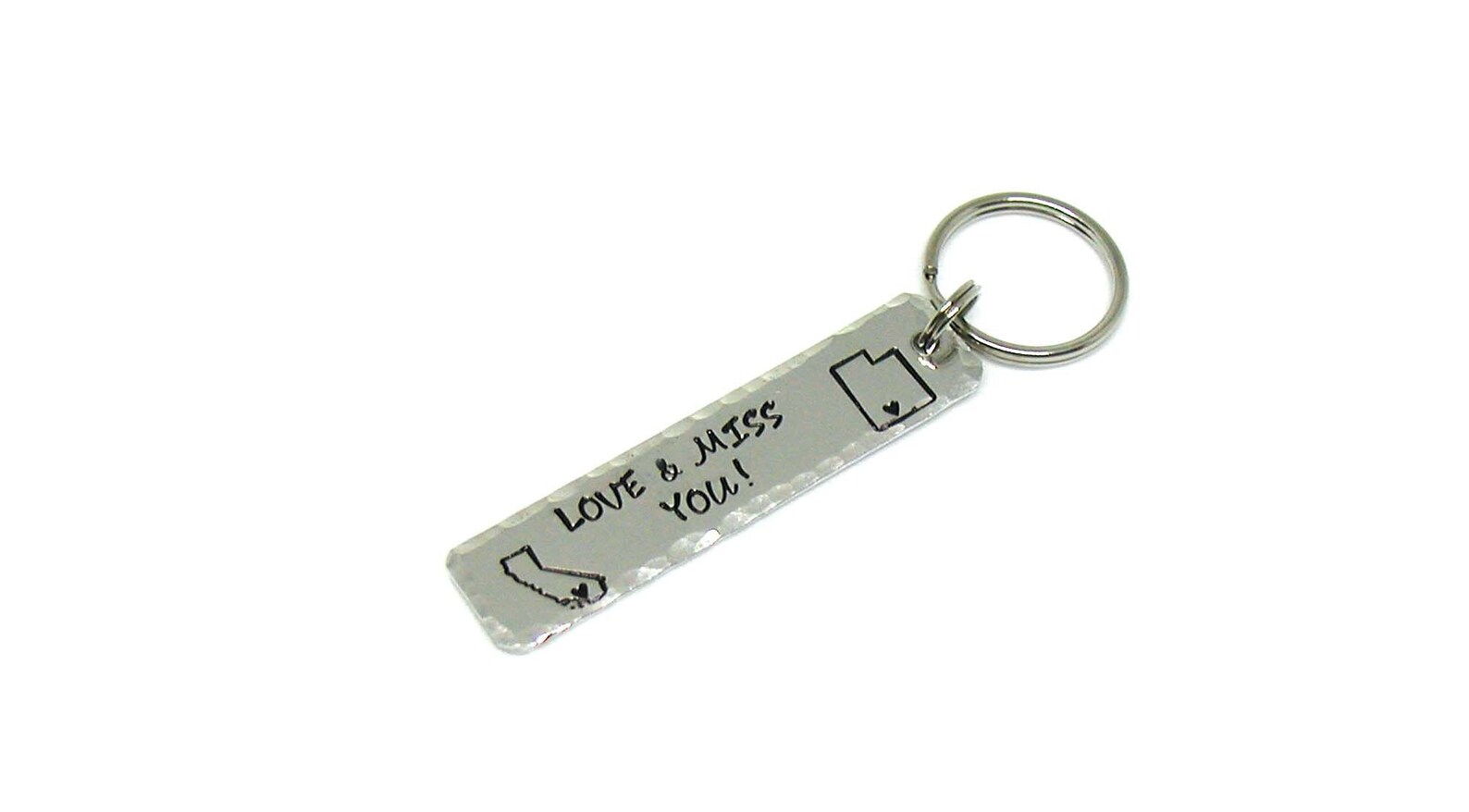 Long Distance Keychain Couples Keychain Personalize States - Etsy