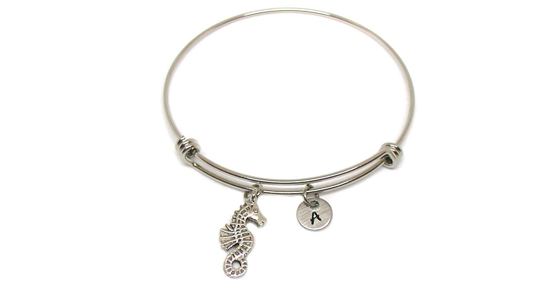 Seahorse Bracelet, Seahorse Bangle, Silver Seahorse Jewelry, Expandable ...