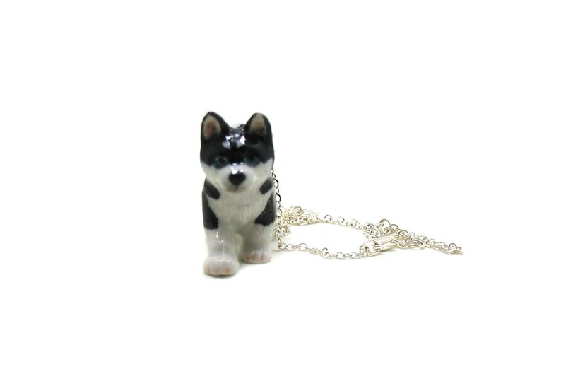 Siberian Husky Dog Necklace, Charm Necklace, Husky Charm Jewelry, Fur ...