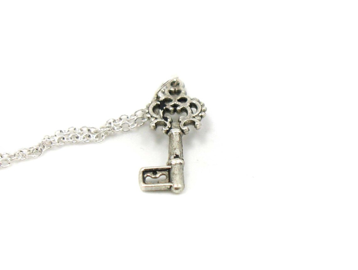 Skeleton Key Necklace Charm Necklace Charm Jewelry Silver | Etsy