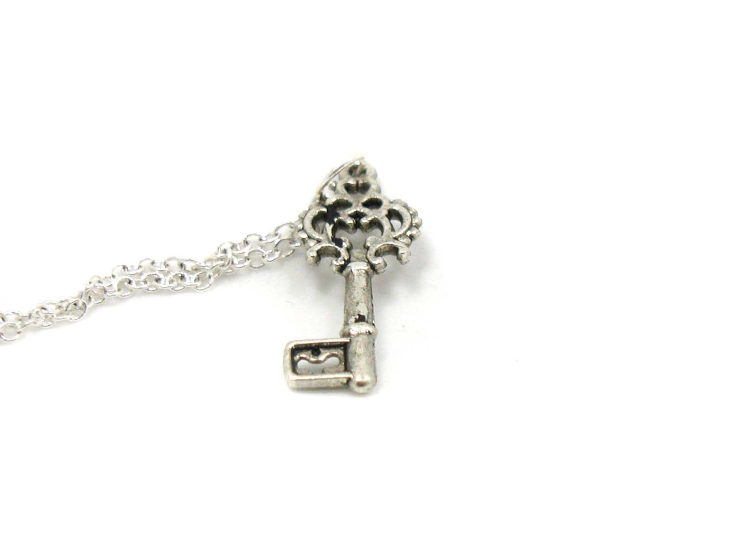 Skeleton Key Necklace Charm Necklace Charm Jewelry Silver | Etsy