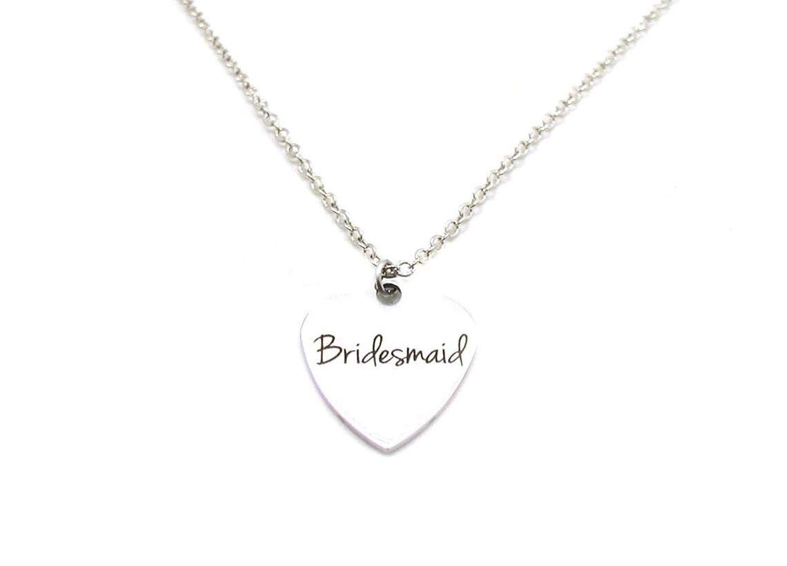 Bridesmaid Necklace, Bridesmaid Charm Necklace, Silver Bridesmaid ...