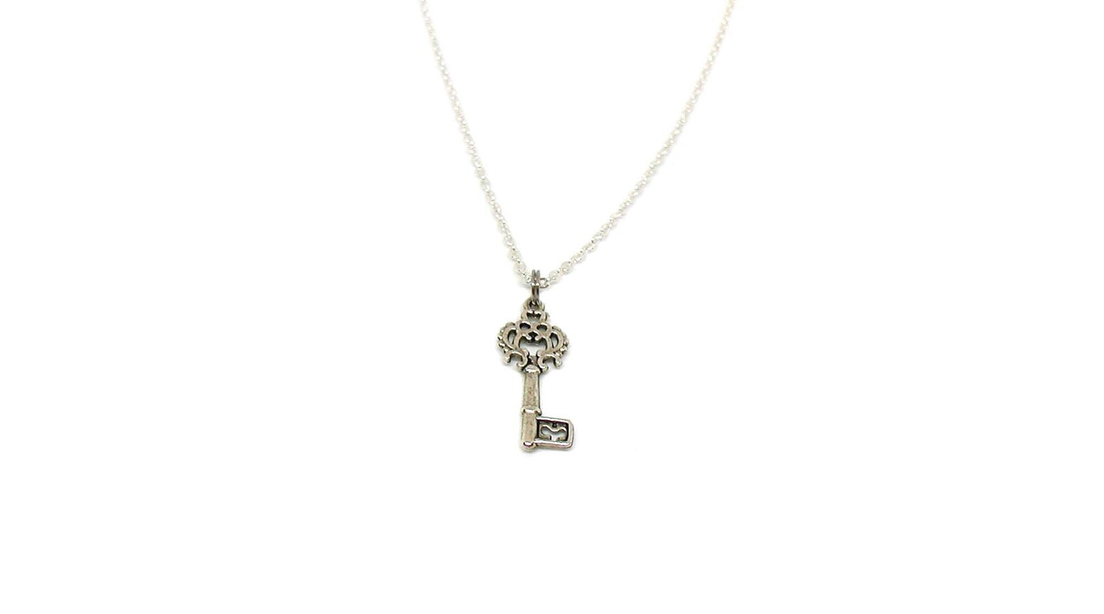 Skeleton Key Necklace Charm Necklace Charm Jewelry Silver - Etsy