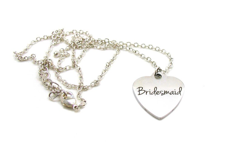 Bridesmaid Necklace, Bridesmaid Charm Necklace, Silver Bridesmaid ...