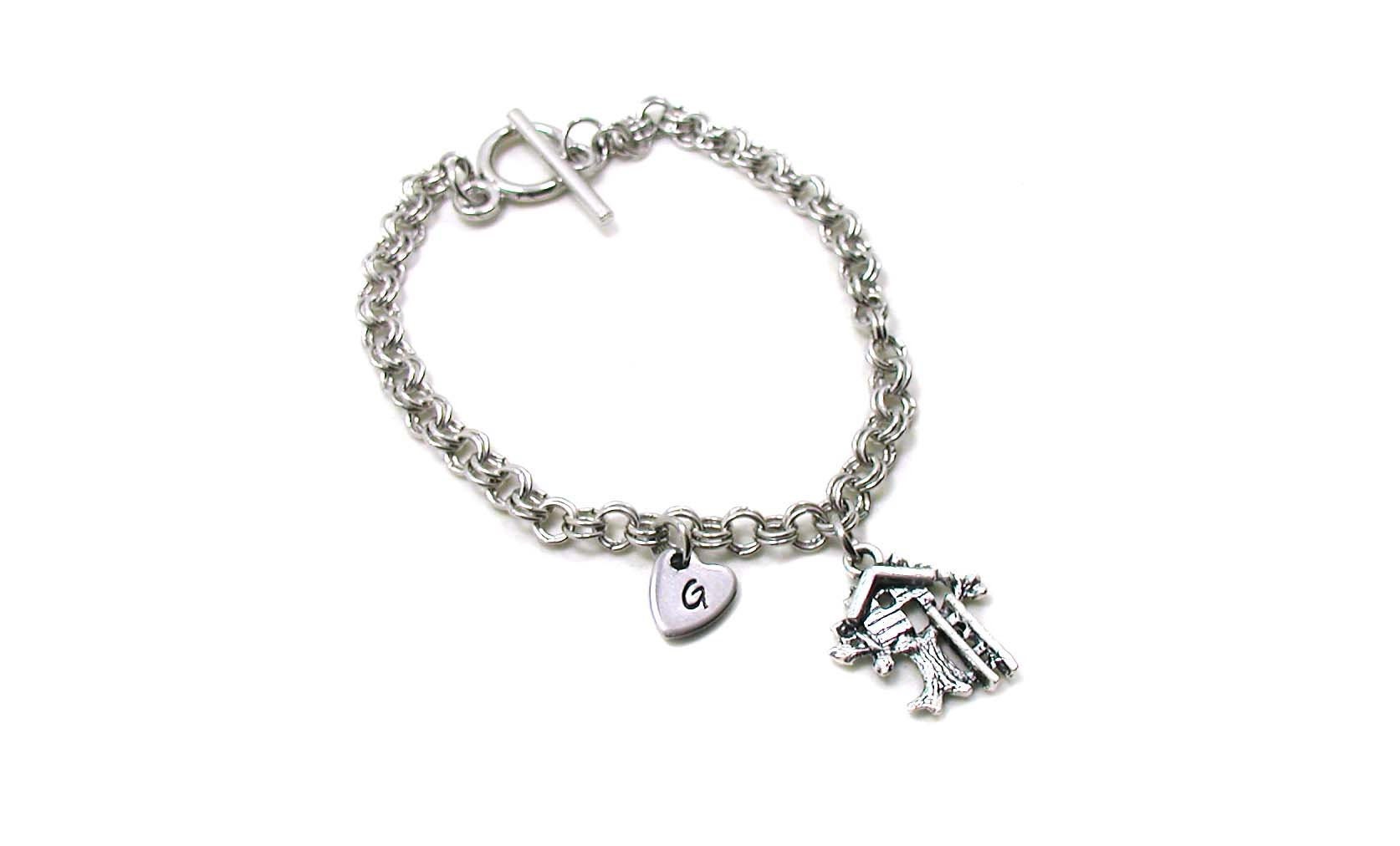 Silver Tree House Bracelet, Treehouse Bracelet, Tree House Jewelry ...