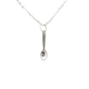 Spoon Necklace, Charm Necklace, Spoon Charm Jewelry, Spoon Pendant ...