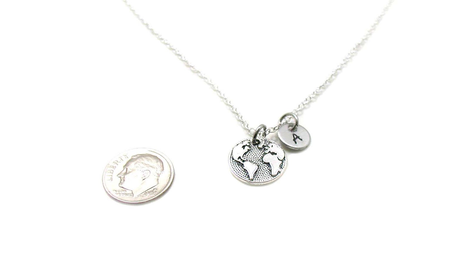 World Map Necklace Map Charm Travel Jewelry Travel Pendant | Etsy