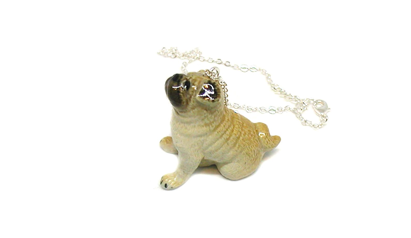 Pug Dog Necklace, Pug Charm Necklace, Pug Dog Jewelry, Pug Dog Pendant ...